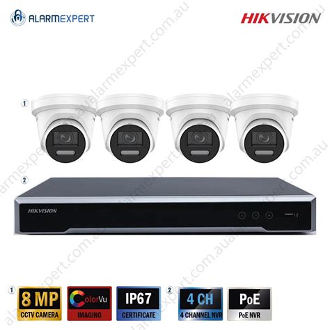 4x8mp Colorvu Strobe Light And Audible Warning Bundle Kit 4ch Nvr