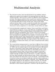 Multimodal Analysis Final Draft Project Docx Multimodal Analysis The Selected Visuals I Have