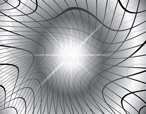 Gray Vector Background With Distorted Grid Stock Vector Illustration