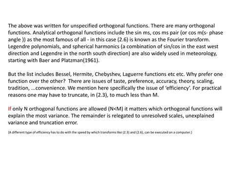 Ppt Chapter 2 Background On Orthogonal Functions And Covariance