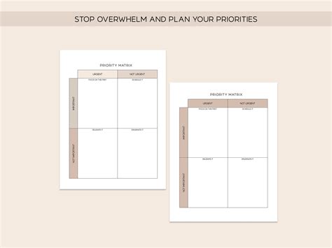 Priority Matrix Template Printable Urgent Important Matrix To