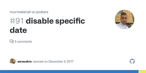 disable specific date · issue 91 · mui material ui pickers · github