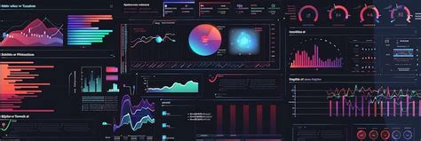 Vibrant And Captivating Data Visualization Concept With Colorful Chartsgraphsand Infographics On