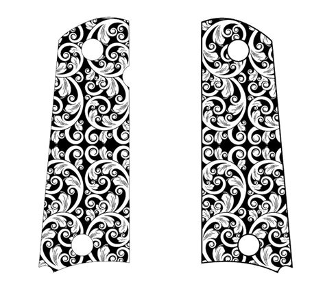 1911 grips engraving scrolls laser svg ai etsy