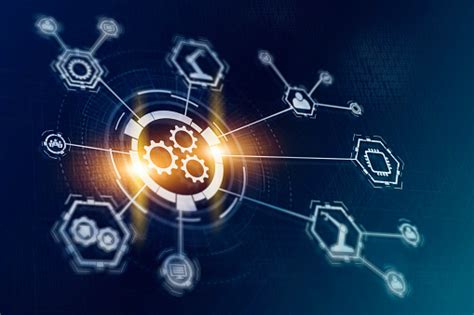 자동화 시스템 비즈니스 및 산업 프로세스 워크플로우의 최적화 자동화 관리를 위한 소파 개발 기어 및 톱니바퀴 자동화에 대한 스톡