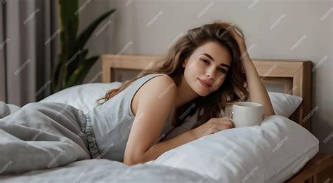 Premium Photo Beautiful Young Woman With Wavy Long Hair Shes Sleeping