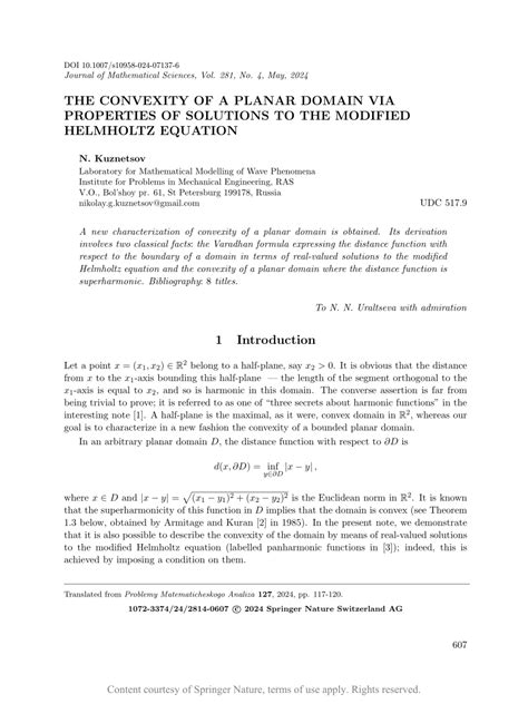 The Convexity Of A Planar Domain Via Properties Of Solutions To The Modified Helmholtz Equation