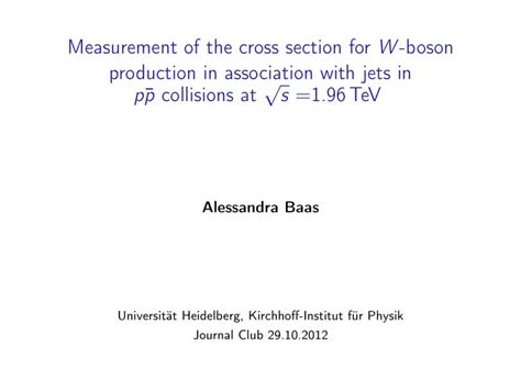 Ppt Measurement Of The Cross Section For W Boson Production In Powerpoint Presentation 729307