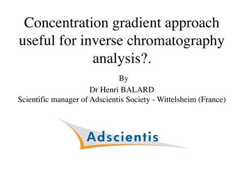 Pdf Concentration Gradient Approach Useful For Inverse Chromatography Analysis