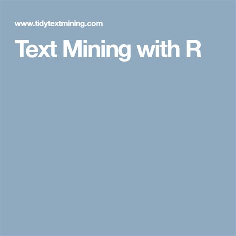 Text Mining With R Data Science Text Analysis Sentiment Analysis