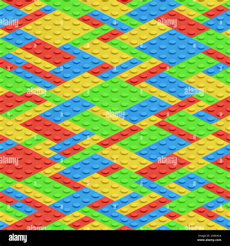 Plastic Building Blocks 3d Bricks Vector Seamless Pattern Geometric
