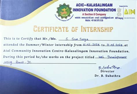 siva surya on linkedin internship webdevelopment reactjs acickif careergrowth techjourney