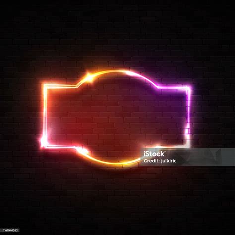 검은 벽돌 벽 배경에 다채로운 네온 배너입니다 빛 플래시 스파클 스타 빛나는 레이저 프레임 클럽 바 카지노 격찬 음악 쇼 요소