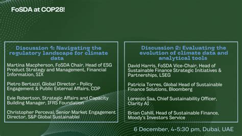 Cop28 Regulatorylandscape Climatedata The Future Of Sustainable Data Alliance Fosda