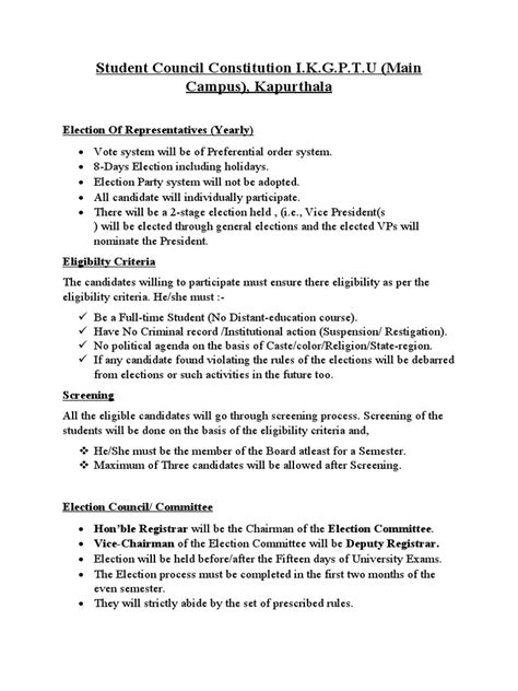 Student Council Constitution Pdf