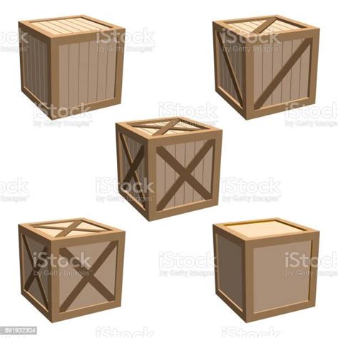 나무 상자 세트입니다 흰색 배경에 고립 3 차원 벡터 그림입니다 0명에 대한 스톡 벡터 아트 및 기타 이미지 0명 3차원 형태 개체 그룹 Istock