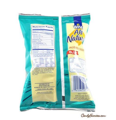 Wise All Natural Potato Chips 72 Box Candy Favorites