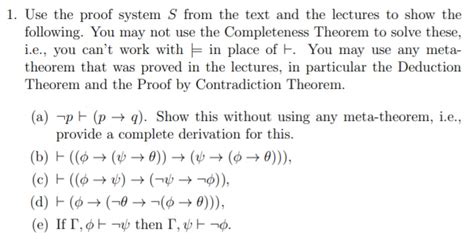 1 Use The Proof System S From The Text And The