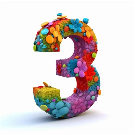 Premium Photo A 3d Number 3 With A White Background