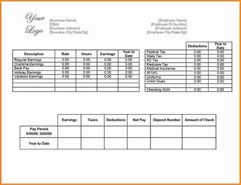 Employee Payroll Ledger Template