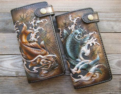 Кошелёк байкерский Карп Кои в интернет магазине на Ярмарке Мастеров Кошельки Санкт