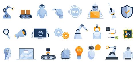 RPA Icons Set Cartoon Vector Automation Process 42551905 Vector Art At Vecteezy