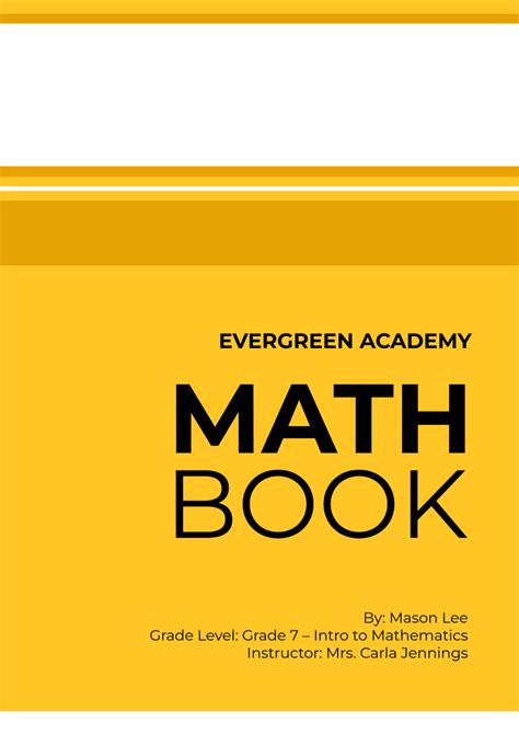 Free Math Front Cover Page Template To Edit Online
