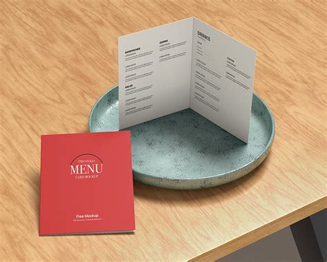 Free Two Fold Restaurant Menu Card Mockup Psd Psfiles