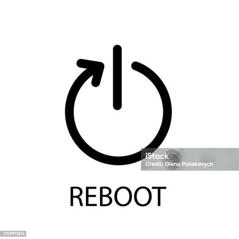 재부팅 아이콘 그림입니다 검은색 원형 화살표입니다 미니멀리스트 벡터 디자인 텍스트 레이블이 포함되어 있습니다 개념에 대한 스톡 벡터 아트 및 기타 이미지 Istock