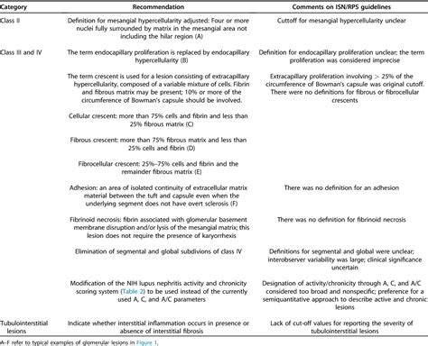 Table 2 From Revision Of The International Society Of Nephrologyrenal Pathology Society