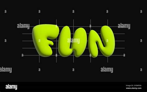 Fun Text In Inflated 3d Style And Yellow Typography Isolated On Black Background Stock Vector