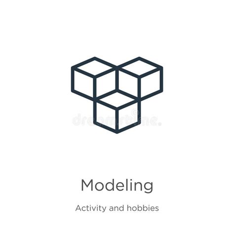 Modeling Linear Icon Modern Outline Modeling Logo Concept On Wh Stock
