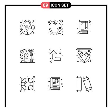 Pictogram Set Of 9 Simple Outlines Of Celebration Reload Booklet Arrows Cityscape Editable