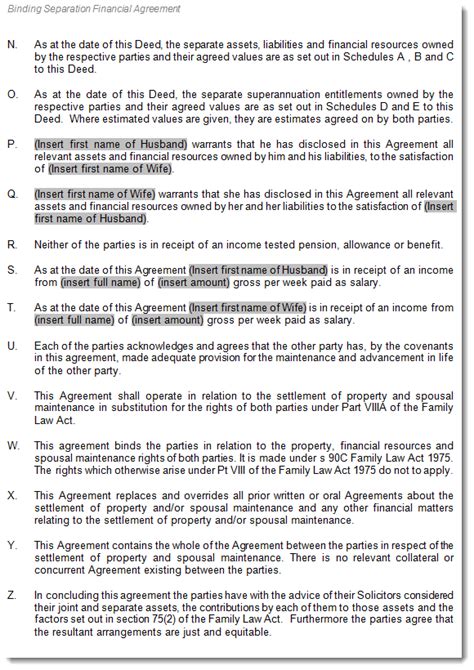Superannuation Splitting Agreement Template