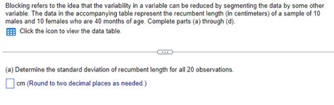 Solved Blocking Refers To The Idea That The Variability In A