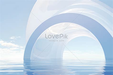 물 위에 떠 있는 유리 아치교 배경 사진 및 창의적인 일러스트 무료 다운로드 Lovepik