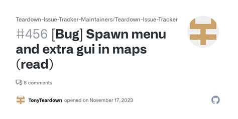 Bug Spawn Menu And Extra Gui In Maps Read · Issue 456 · Teardown Issue Tracker Maintainers