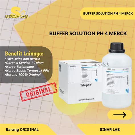 Jual Buffer Solution Ph 4 Merck 1000 Ml Shopee Indonesia