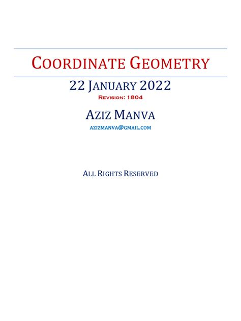 Precalculus 03 Coordinate Geometry Pdf Cartesian Coordinate