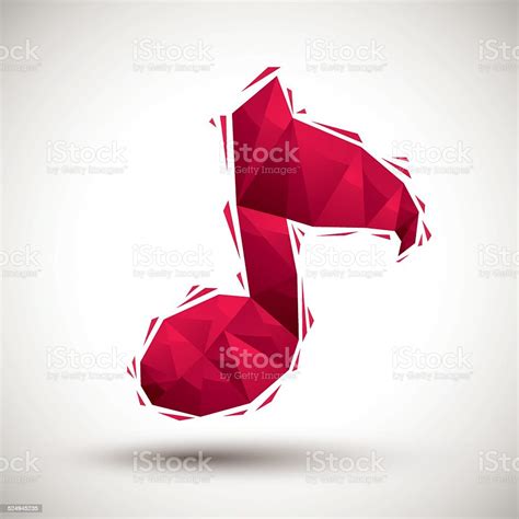레드 음표 기하학적 3d 아이콘크기 이루어진 현대적인 스타일 3차원 형태에 대한 스톡 벡터 아트 및 기타 이미지 3차원 형태 Mp3 플레이어 개념 Istock