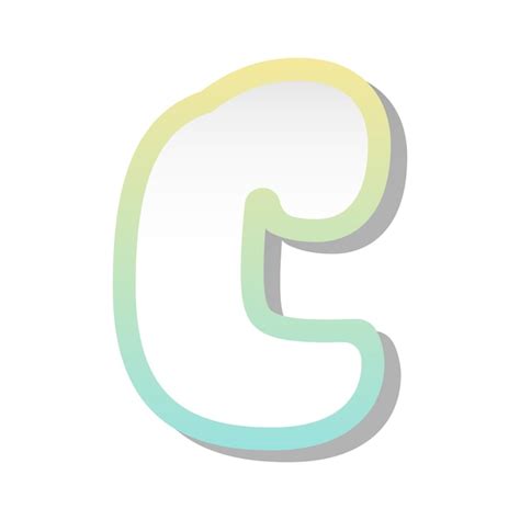 흰색 배경 벡터 일러스트 레이 션에 고립 된 편지 C 프리미엄 벡터