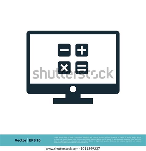 Monitor Lcd Led Icon Calculator Vector Stock Vector Royalty Free Shutterstock