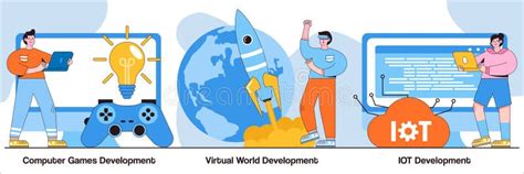 Computer Games Virtual World And IoT Development Concept With Tiny