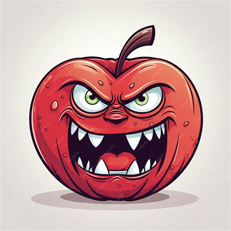 Premium Ai Image Illustration Of A Angry Red Apple Face Cartoon On