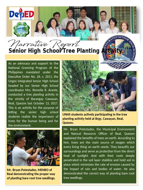 Narrative Report On Tree Planting Pdf Trees Root