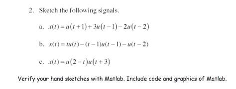 solved sketch the following signals a x t u t 1