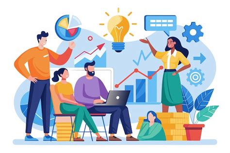 A Group Collaborates Sharing Insights And Strategies While Using Charts And Technology For