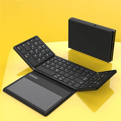 Foldable Bluetooth Keyboard With Touchpad Rechargeable Keys Full Size Ultra Slim Folding