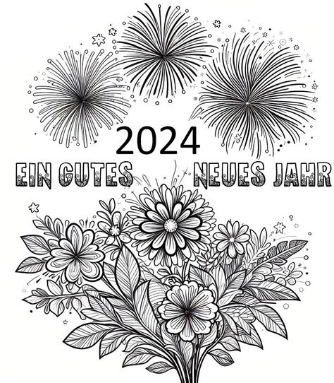 Coloriage Bonne Année 2024 Ein gutes jahr 93