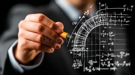 Drawing Risk Reduction Curve On Chart In Business Suit With